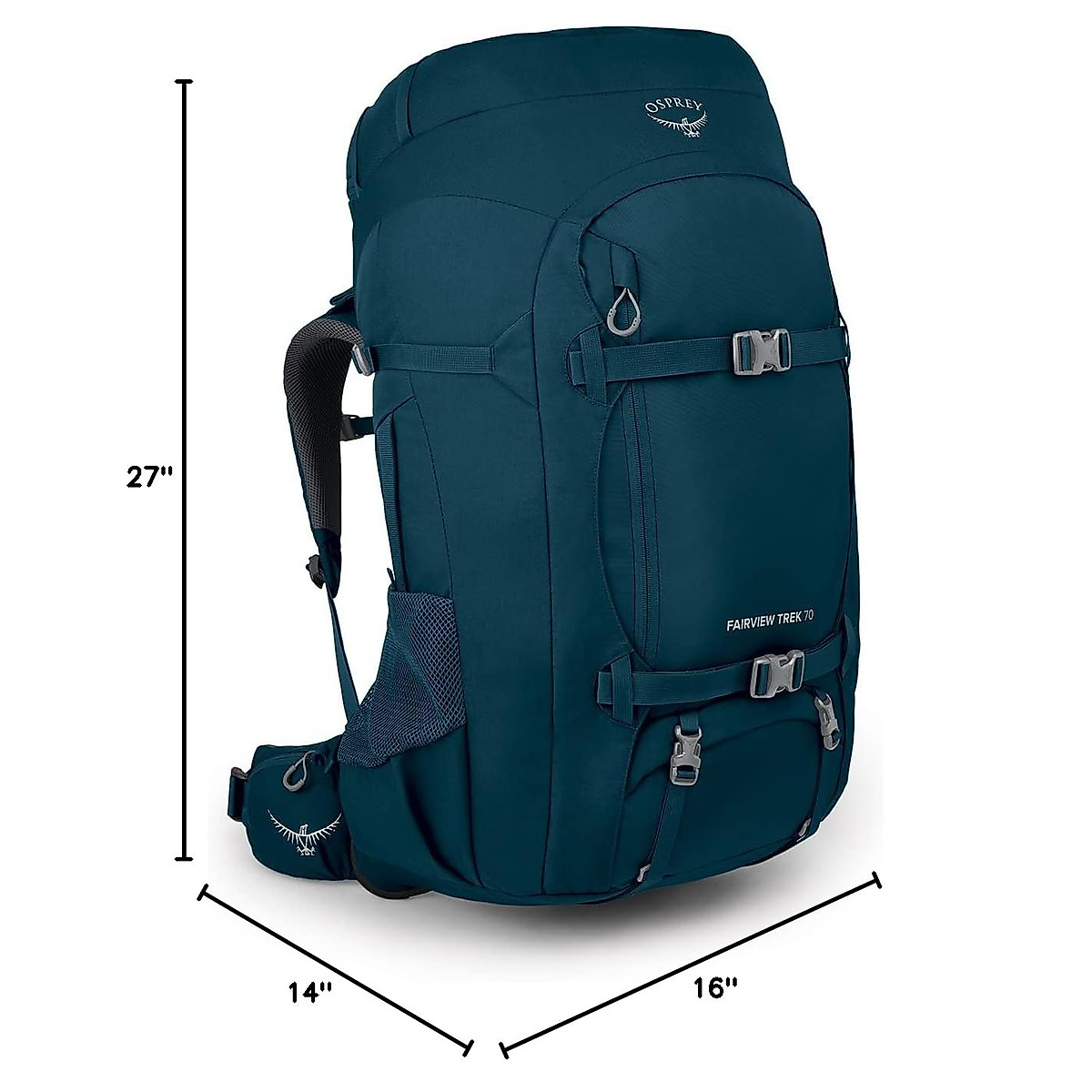 Osprey Fairview Trek 70 Women's Travel and Backpacking Backpack, Night Jungle Blue
