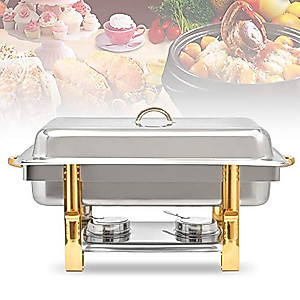 Chafing Dish Buffet Set, 9L Stainless Steel Buffet Servers and Warmers for Party Catering, Chafer Set with Water Pan, Chafing Fuel Holder