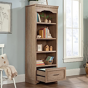 Sauder Rollingwood Engineered Wood 4 Shelf Bookcase in Brushed Oak