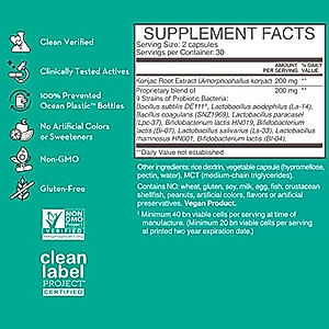 HUM Skin Squad - Vegan Clear Skin Gut Probiotic Supplement - Prebiotic Konjac Root & 9 Strain Probiotic Blend for a Healthy Gut Microbiome, Decreased Breakouts & Glowing Even Skin Tone (60 Capsules)