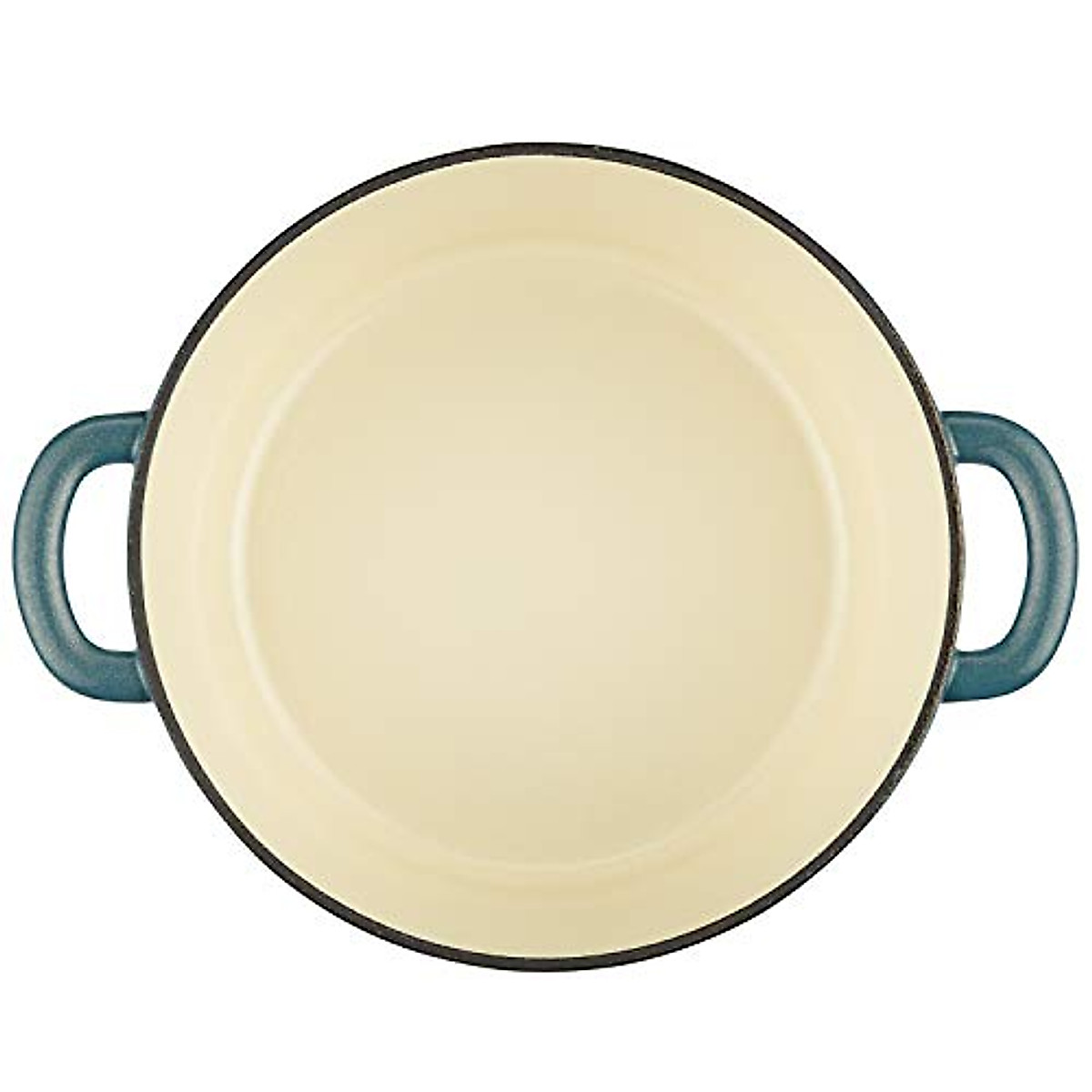 Ayesha Curry Cast Iron Enamel Casserole Dish/ Casserole Pan / Dutch Oven with Lid - 6 Quart, Twilight Teal