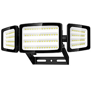 Onforu 55W LED Flood Light Outdoor with Bracket, 55W 5500LM Exterior Flood Light, IP65 Waterproof Outdoor Area Lighting, 6500K Daylight White Floodlight for Yard Truck Garden Street Parking Lot