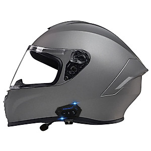 DOT Certified Youth Offroad Bluetooth Motorcycle Helmet Motocross Full Face Helmet Adult Men and Women Dirt Bike ATV Dirt Bike Motorcycle Helmet with Visor -I-Small