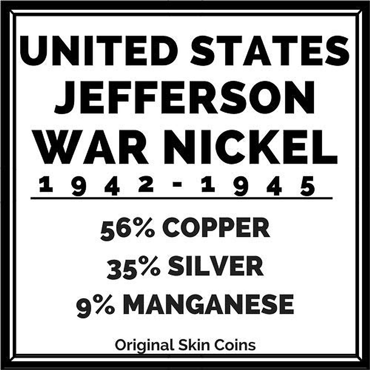 Old U.S. Nickels 3 Coin Collection Set - Liberty Head Nickel, Buffalo Nickel, Jefferson Silver War Nickel