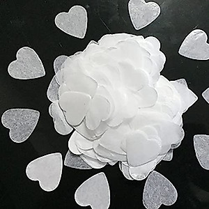 Yisowank 8000pcs Heart Shaped Biodegradable Wedding Confetti Paper Confetti for Anniversary,Birthday,Graduation,Wedding,Bridal Shower and Baby Shower Parties decoration (White)