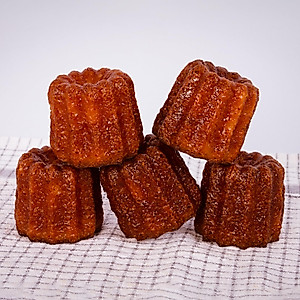 Darware Copper Canelle Pastry Molds (4-Pack); 2-Inch Bordeaux French Custard Cannele Cake Traditional Pastry Baking Molds with Heat-Conducting Copper