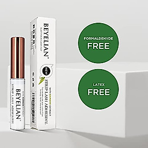 BEYELIAN Eyelash Glue, Lash Glue, Clear False Eyelash Glue with Bamboo Extract,Latex Free, Sensitive Eyes,Waterproof, Strong Hold,5g