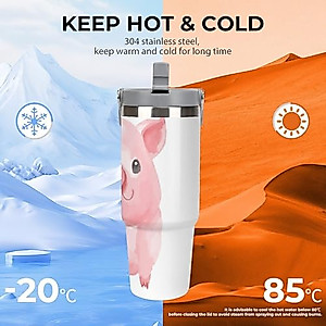SYJTGDE Large Capacity Car Cup Lovely Pink Pig Fashionable Upgrade Car Cup Advanced And Beautiful Travel Cup
