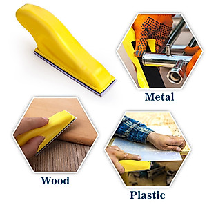 Micro Sander Kit with 50Pcs Sand Paper, 80 to 400 Grit Sandpaper Sheets 3.5 x 1.1 Inch Wet Dry Detail Sandpaper,Finger Sander for Crafts Wood Furniture Finishing,Metal Polishing 80/120/ 180/240/400