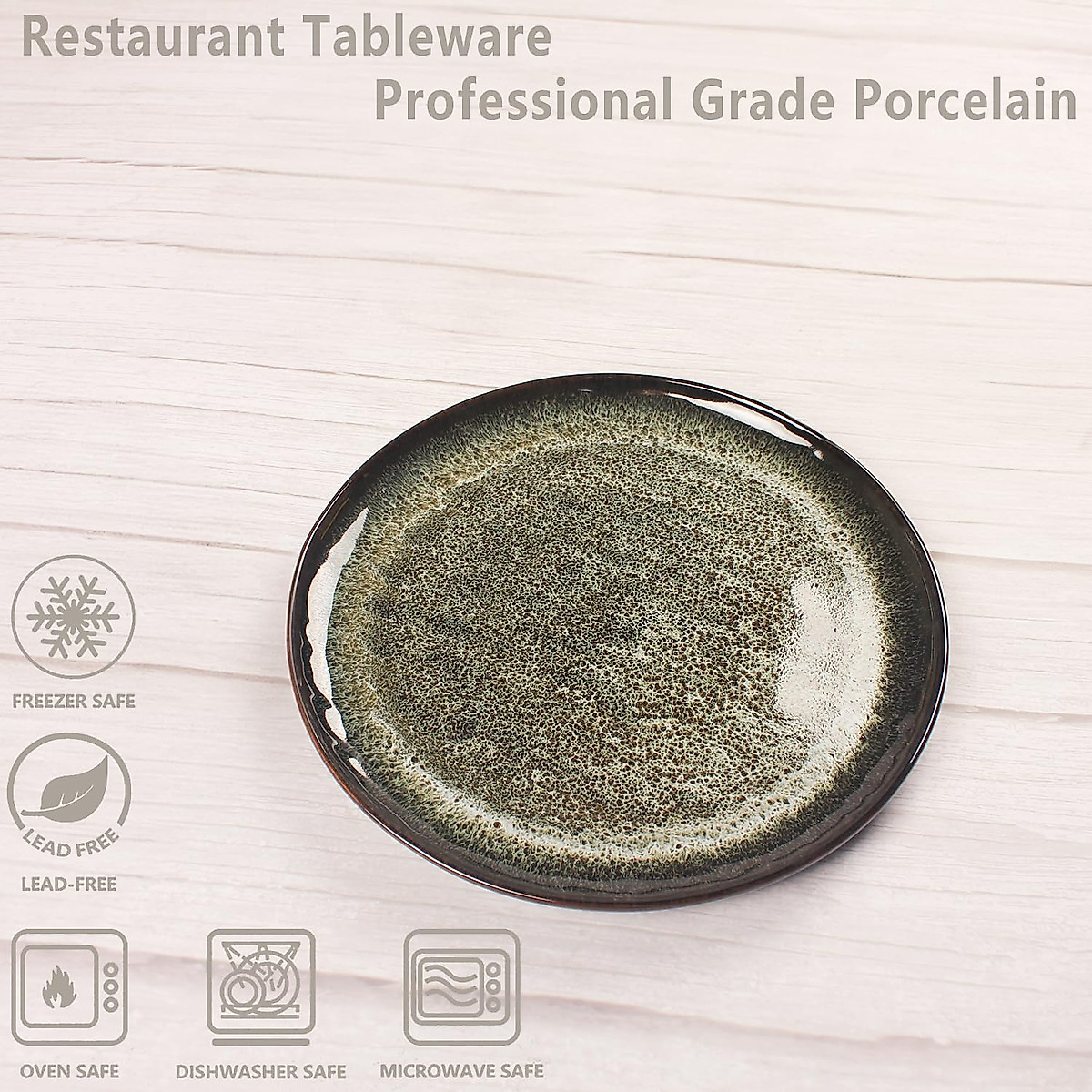 jinsongdafa Ceramic Dinner Plates Dish Set,Set of 4,for Lunch snacks -Microwave Oven & Dishwasher Safe,Scratch Resistant,Dinnerware Kitchen Porcelain Serving Dishes 10 Inch Round