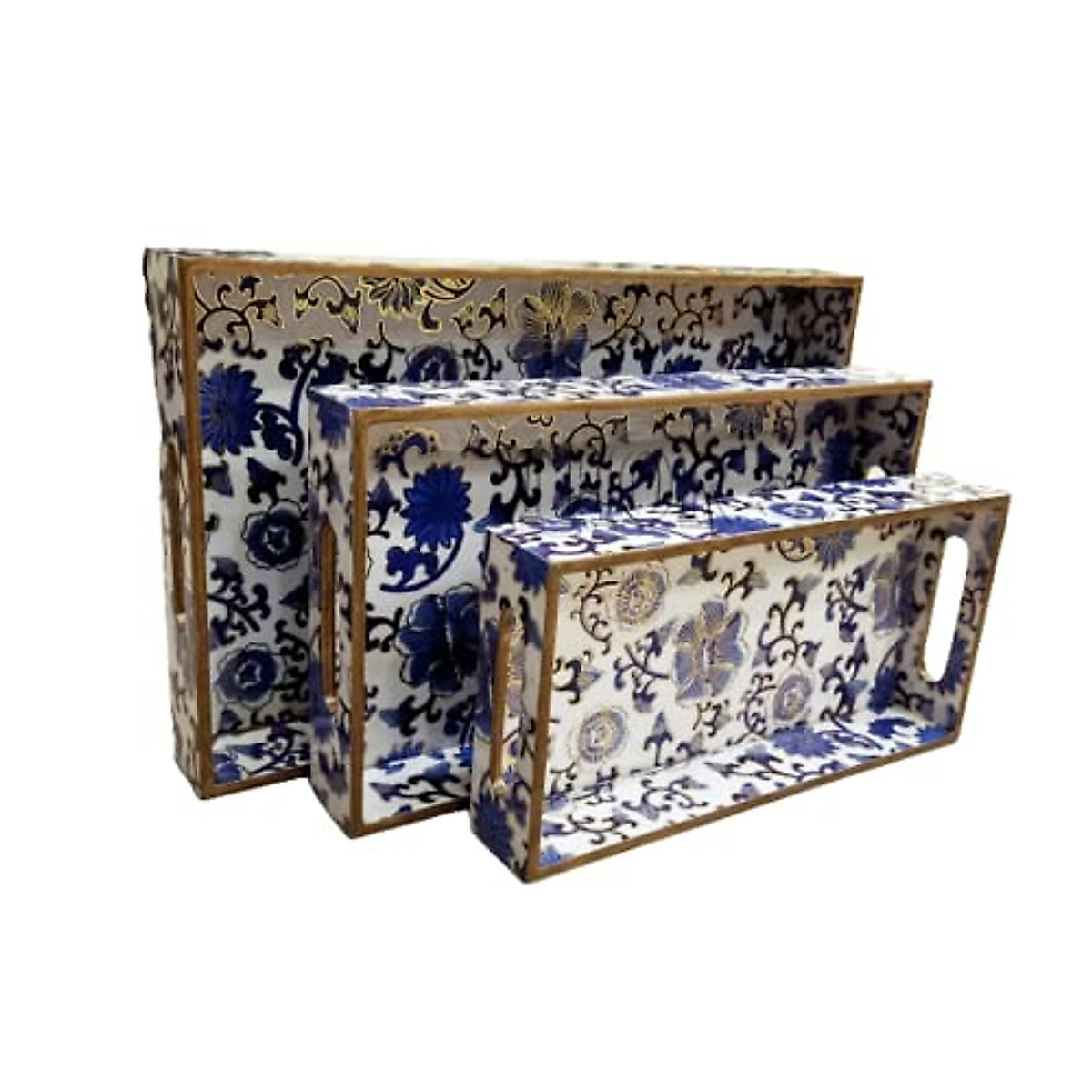 3 Pack Serving Tray | Set for Coffee Food | Breakfast | Dinner Trays Set for Food, Coffee | Breakfast | Tea, Snack | Wooden Decor Tray Used in Kitchen | Dining Room | Party | Restaurants