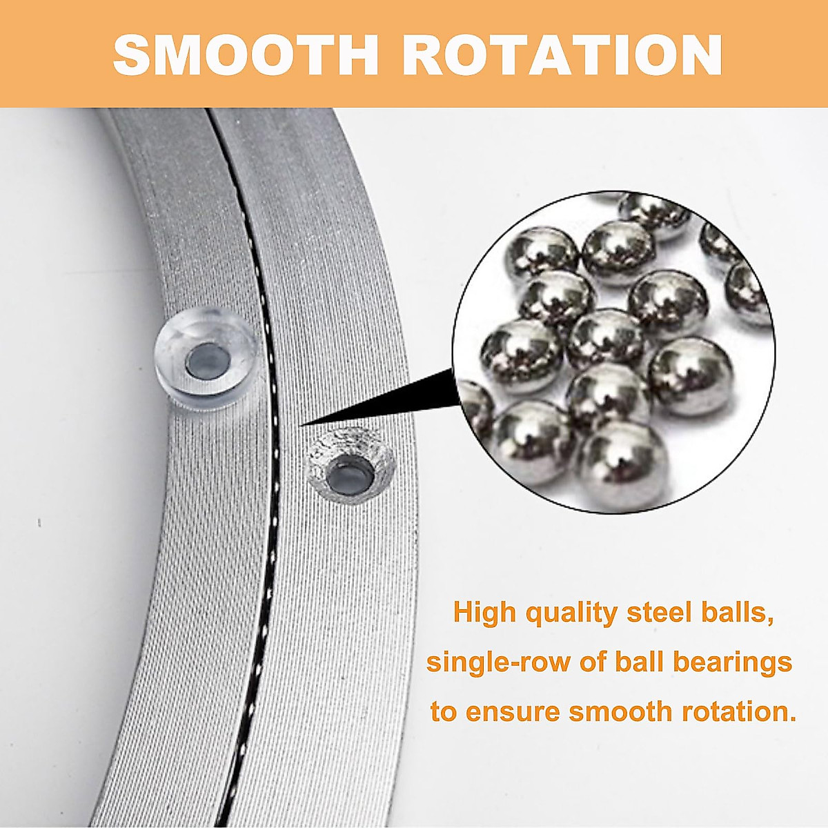 Lazy Susan Bearing, Heavy Duty Aluminium Alloy Turntable Bearing Swivel Plate Lazy Susan Rotating Bearing Round Smooth Swivel Turntable Hardware for Dining Table, 8"