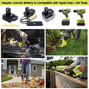 Swidan Battery Adapter for Ryobi 18V, Dewalt 20V & Milwaukee M18 Tools with USB Port