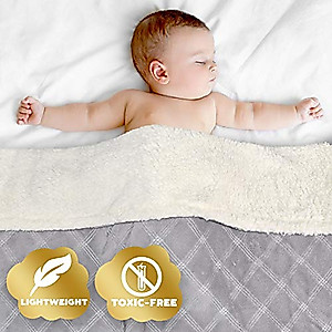 Sherpa Fleece Baby Blanket Reversible - Breathable Microfiber Plush Receiving Blanket- Great Throw Blanket for Cribs, Strollers, Baby Car Seat Travel, Indoor & Outdoor Use - 30” x 40”