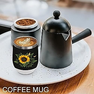 WYUSPGK 304 Stainless Steel Insulated Cup, Weed with Sunflower Print Smooth Rim, Durable & Reusable - Perfect for Office, Home, And Travel