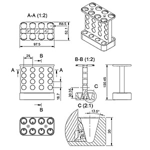 Magnetic Rack for 15 mL Tubes for DNA, RNA and Other biomolecules Purification