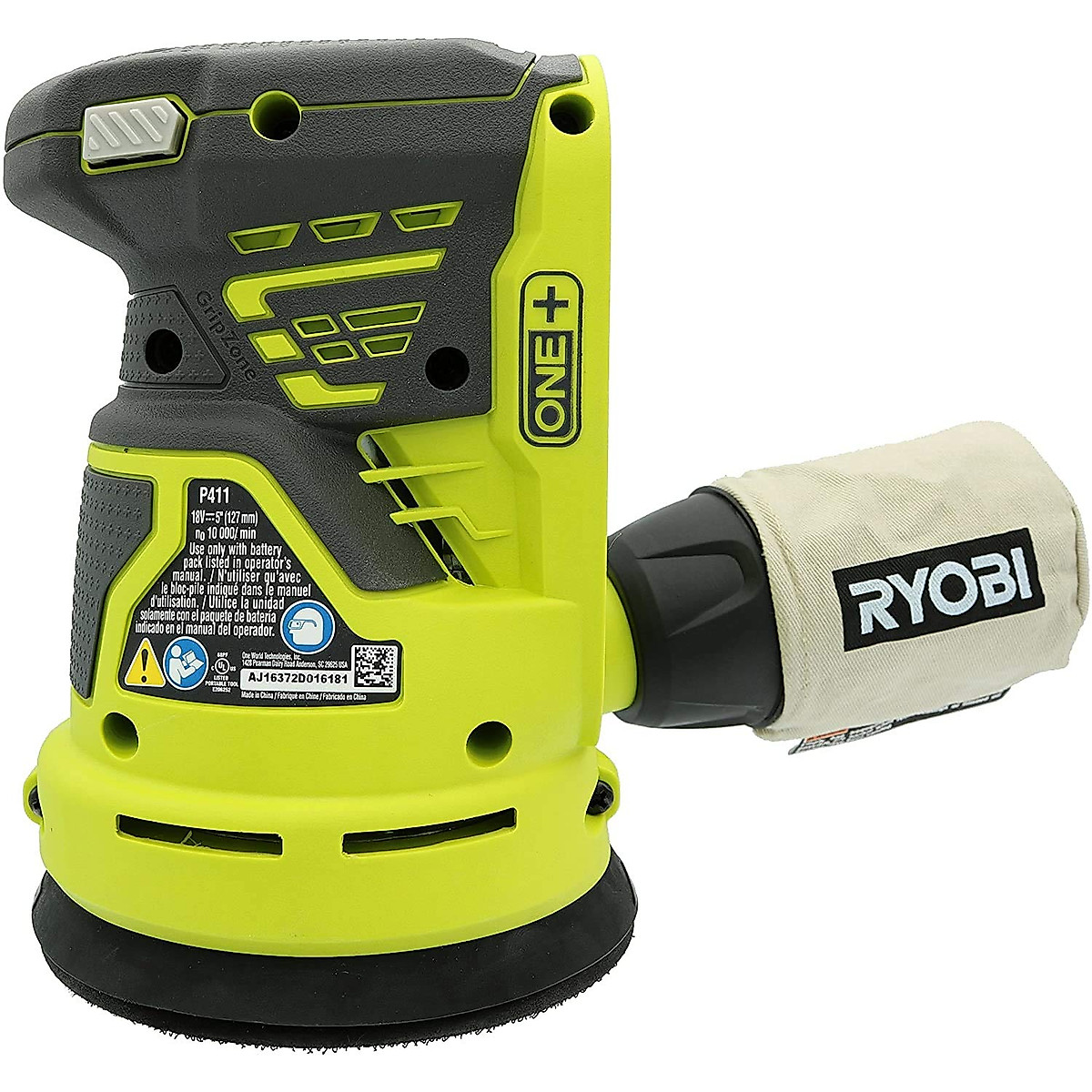 RYOBI 18-Volt Cordless 5 in. Random Orbit Sander Kit with Battery and Charger (NO Retail Packaging, Bulk Packaged)