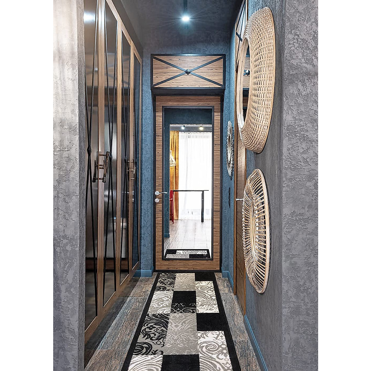 Gloria Non Slip Stain Resistant Rubber Back Kitchen Rug Kitchen Runner Kitchen Mat Carpet for Kitchen (KitchenSet, 2702)