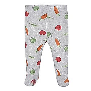 Gerber Baby Newborn Hospital Pointelle Outfit Shirt, Footed Pant and Cap, Vegetables Grey, Newborn