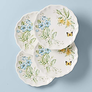Lenox Butterfly Meadow Melamine Dinner Plates (Set of 4), White