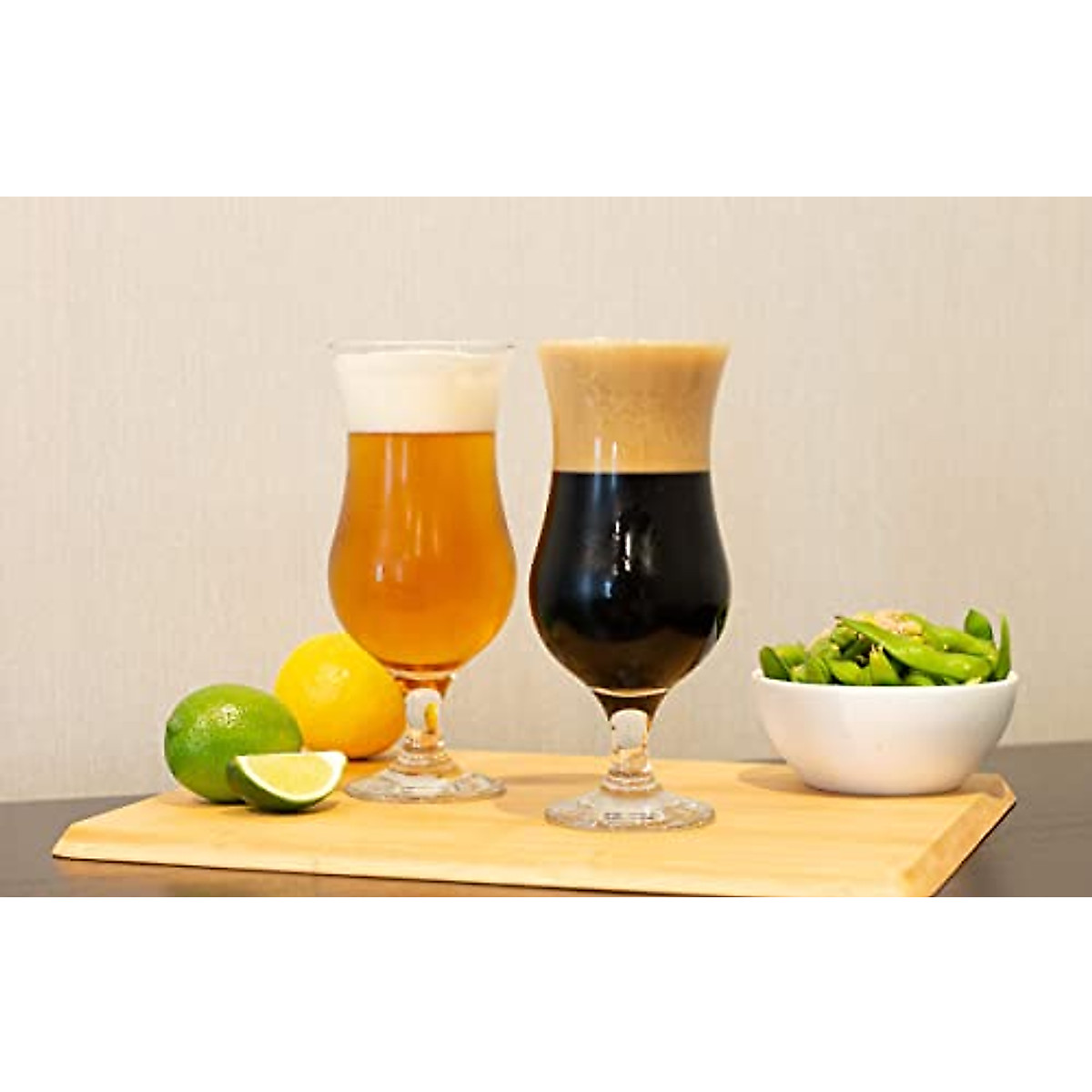 epure Venezia Collection 8 Piece Hurricane Glass Set - Perfect for Drinking Pina Coladas, Cocktails, Full-Bodied Beer, Juice, and Water (Pina Colada (15.5 oz))