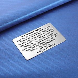 Kvekstio Happy Birthday to a Special Daughter Wallet Card Insert for Grown Up Adult Daughter New Daughter's 18th 21st Birthday Proud Graduation