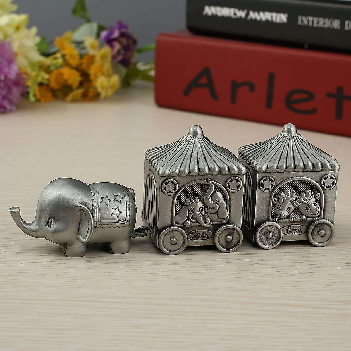 Mogoko Silver Tooth Holder, My First Tooth and Curl Keepsake Box Set, Baby Teeth Fairy Containter Gift Boxes for Child Kids