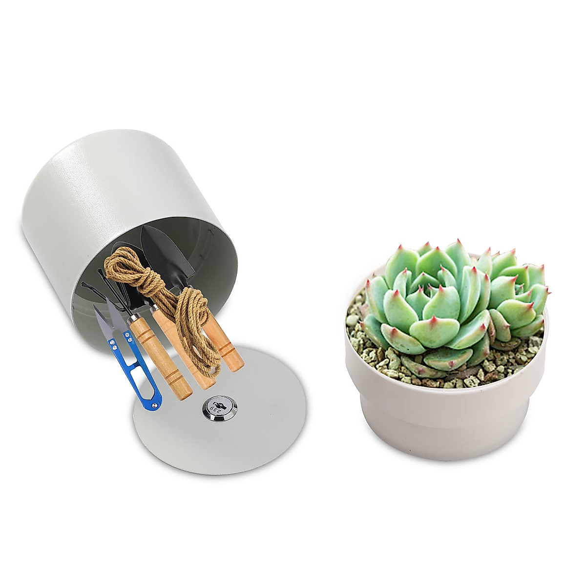 Younion Flower Pot Diversion Safe with Key Lock, Secret Hidden Safe Lock Box, Perfect for Hiding The Valuables Inside Flower Pot’s False Bottom, Plants Not Include