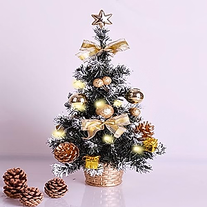 15.7In Decorated Small Christmas Tree Mini Artificial Xmas Tree Tabletop Decorations Indoor Holiday Ornaments for Home Office (#1)