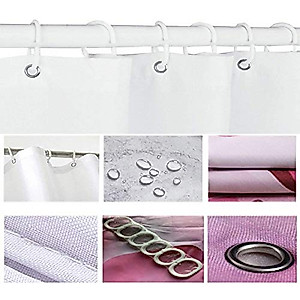 Yuaobeimei Blue Rose in Water Shower Curtain Water Floral Print Modern Style 4Pcs Bathroom Sets with Fabric Curtain, Rugs,and Hooks