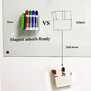 Magnetic Glass Whiteboard Holder, Magnetic Marker Holder, Magnetic Dry Erase Marker Holder, Whiteboard Marker Holder, Magnetic Pen Pencil Holder for Fridge,Whiteboards, Lockers,Transparent,1 Pack