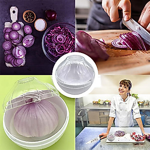CALIDAKA Onion Keeper Reusable Garlic Shaped Food Saver Storage Containers, Fruit and Vegetable Storage Holder Sealing Box Bowls for Refrigerators, White