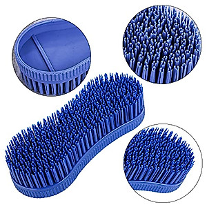 2 Pcs Silicone Horse Cleaning Grooming Brush Horse Grooming Brush Equestrian Massage Tool for Horse Grooming Care