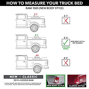 RealTruck TruXedo Pro X15 Soft Roll Up Truck Bed Tonneau Cover | 1486901 | Fits 2019 - 2025 Dodge Ram 1500, Does Not Fit w/ Multi-Function (Split) Tailgate 6' 4" Bed (76.3")