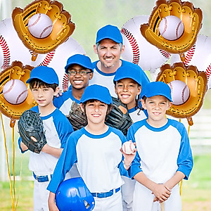 YUJUN 13PCS Baseball Balloons,Baseball Jumbo Glove Foil Mylar Sports Balloons for Birthdays Party Baseball Sports Themed Party Decorations Supplies (20in)