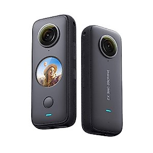 Insta360 ONE X2 360 Degree Waterproof Action Camera, 5.7K 360, Stabilization, Touch Screen, AI Editing, Live Streaming, Webcam, Voice Control + Tripod Selfie Stick