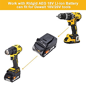 Adapter Converter for Ridgid AEG 18V Hyper li-ion to Dewalt 20V DCB205 DCB206 DCB200 Li-ion Power Tool Battery