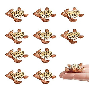 Exasinine 10 Pcs Sea Turtle Miniature Turtle Statue  Resin Figurines Fairy Garden Accessories Cake Toppers Decoration Set for Succulent Planter Moss Landscape DIY Terrarium Home Décor