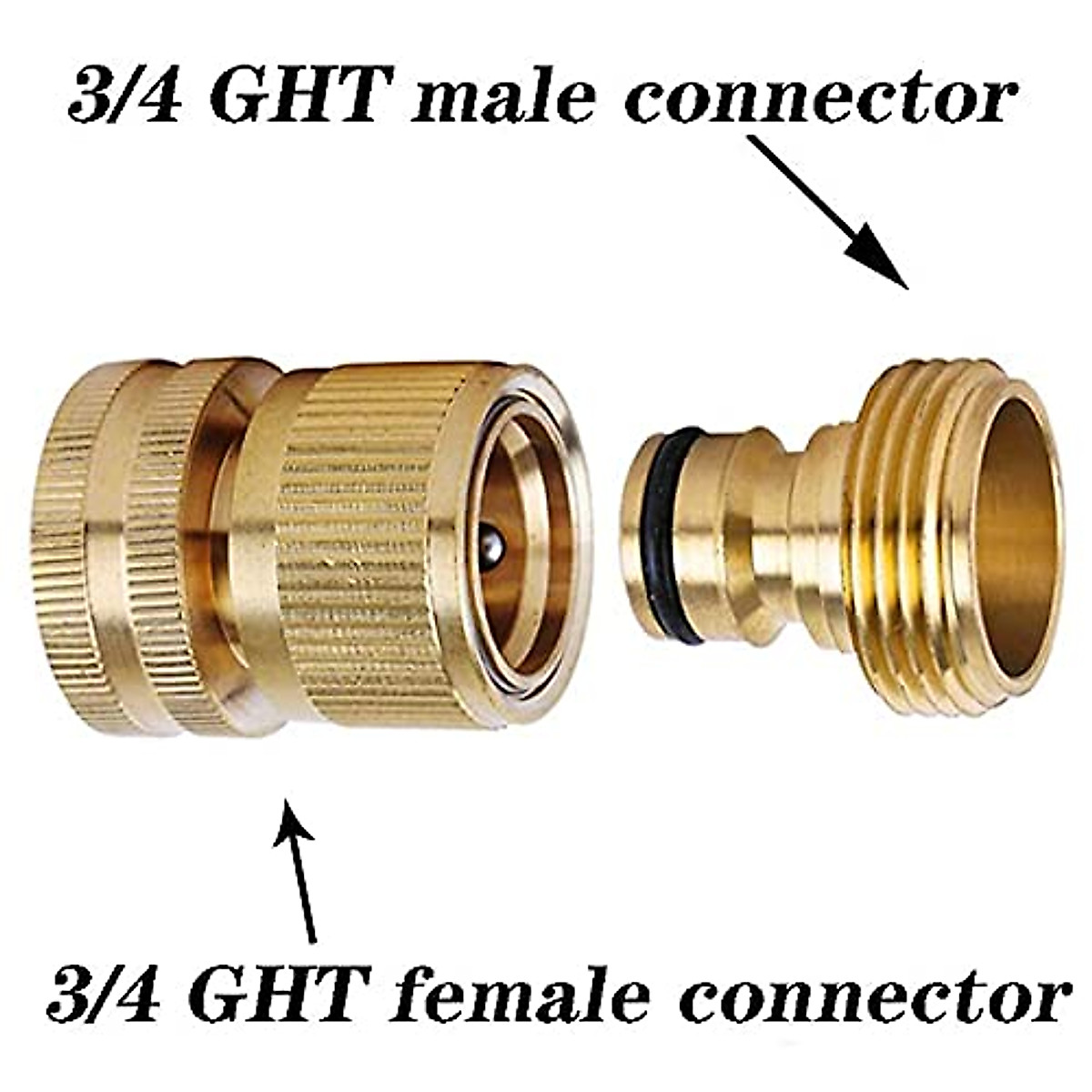 YTFGGY Garden Hose Quick Connector Set Solid Brass 3/4 inch Water Fitings Thread Easy Connect No-Leak Male Female Value (5set)