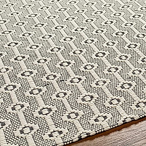 Hauteloom Puna Living Room, Bedroom Area Rug - Contemporary - Off White, Black - 8' x 10'
