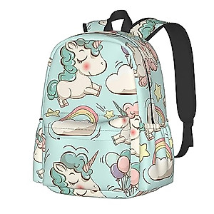 PEIXEN Cute Animal Rainbow Unicorn Travel Backpacks Laptop Backpack Lightweight Rucksack Casual Daypack Computer Bags for Women Men