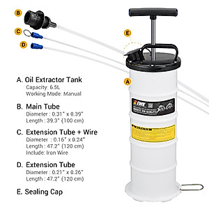 EWK 6.5L Manual Oil Extractor Change Pump for Automotive Fluids Vacuum Evacuation