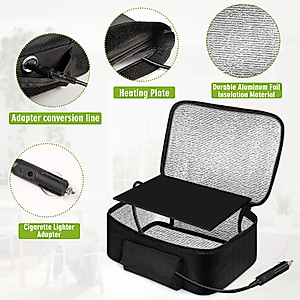 AOSUYOU Portable Oven 12V Car Food Warmer Portable Mini Oven,Car Heating Lunch Box for Cooking and Reheating Food in Car,Truck, Travel,Camping,Work,Home |