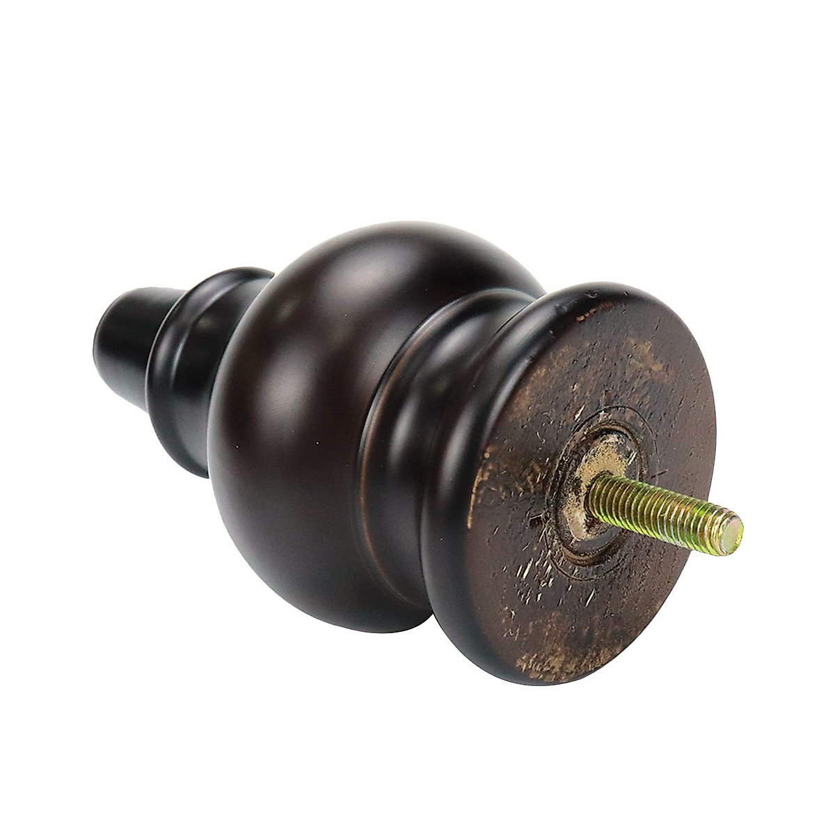 LC LICTOP Eucalyptus Wood Furniture Legs Wood Sofa Legs Replacement Round Gourd Wooden Turned Feet with Caster Wheels Height 120mm/4.72", 4PCS