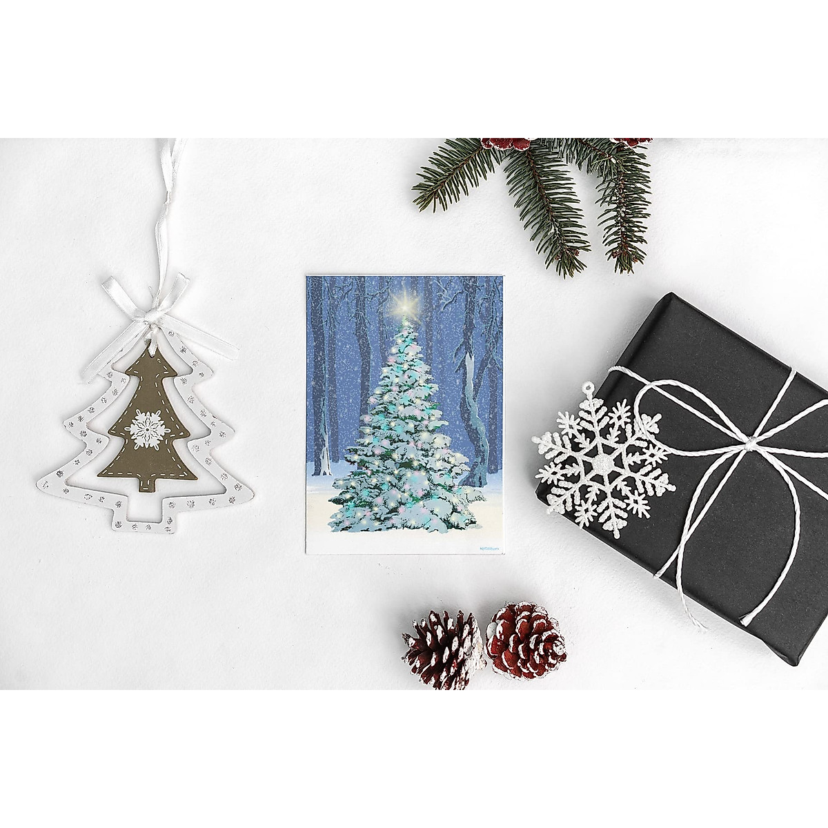 Stonehouse Collection Assorted Christmas Cards | Winter Forest Holiday Boxed Cards | USA Made | 18 Beautiful Christmas Cards & Envelopes (Forest)