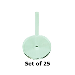 LITKO Acrylic Flight Stands | Round | 3mm Clear Circular Flight Base with Peg (25mm)
