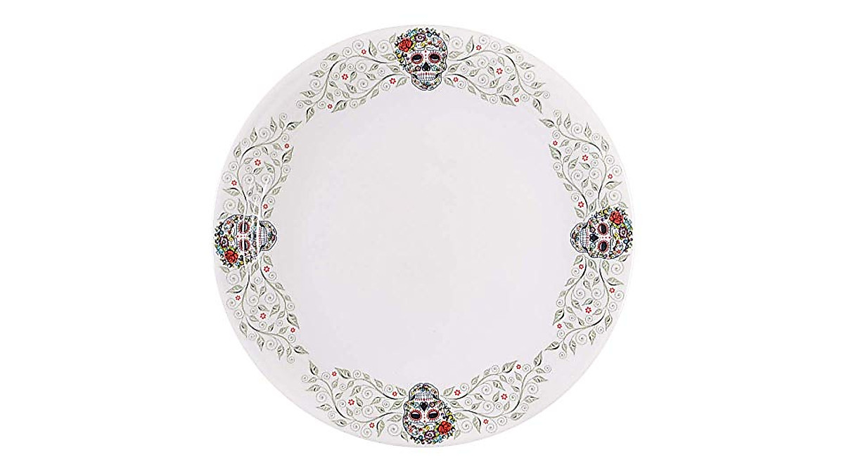 Fiesta Skull & Vine 11" Platter – Perfect for Halloween