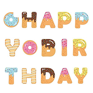 Donut Happy Birthday Banner,Donut Party Supplies,Donut Party Decorations,Donut Garland Bunting Banner for Girls,Boys,Kids Home,Classroom,Baby Showers Decoration