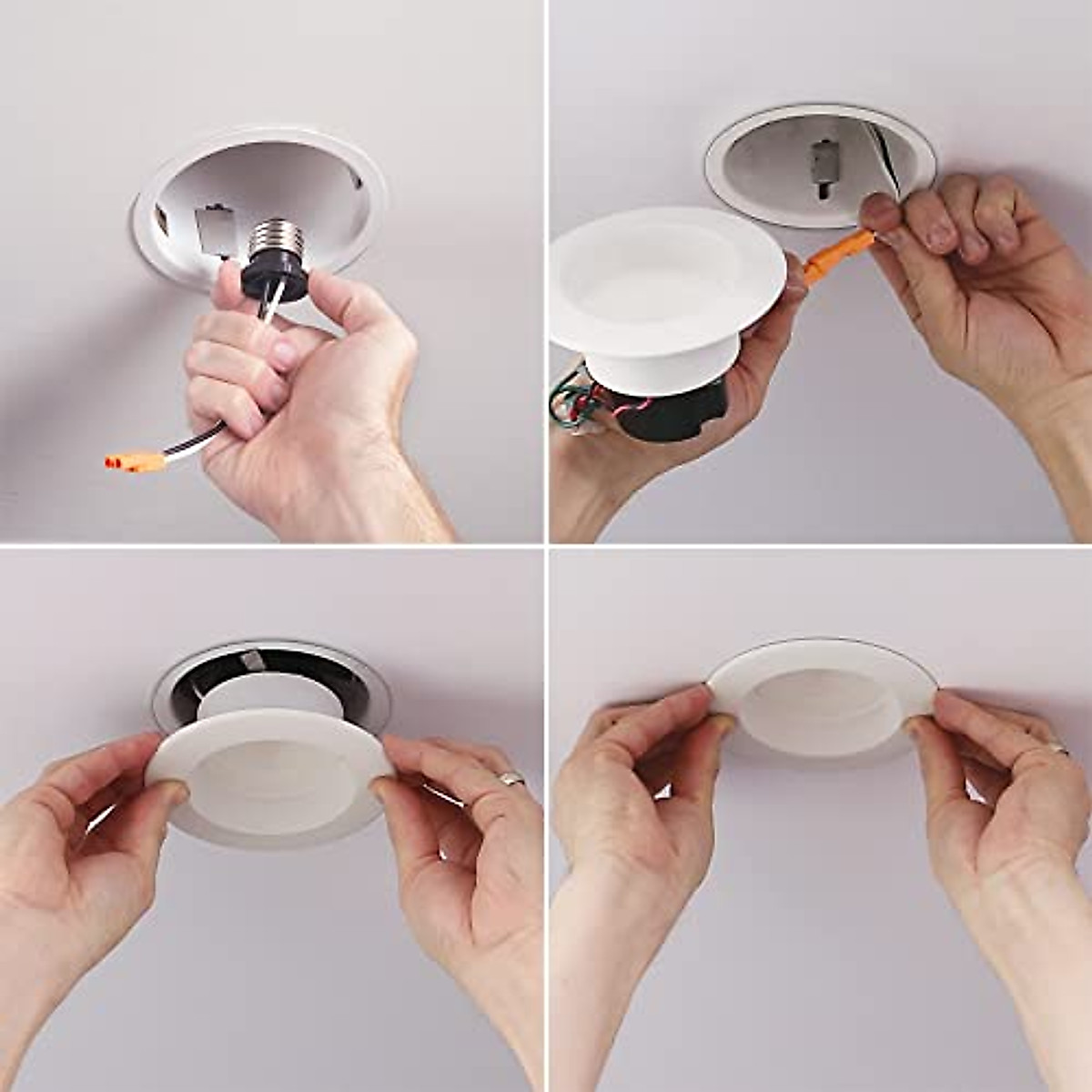 HALO LT 4 inch Selectable 3CCT (3000K-5000K) Integrated LED, White Recessed Light, Dimmable Retrofit Trim