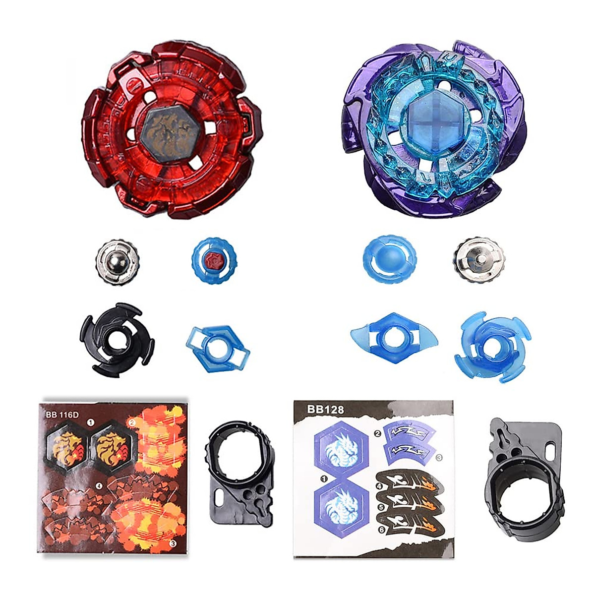 通用 Gold Galaxy Pegasus Pegasis Metal Fusion Attack Set with 4D Launcher Battle Set